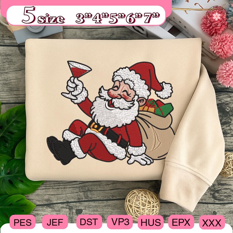 Christmas Santa Claus Embroidery Bundle, Merry Christmas Embroidery ...