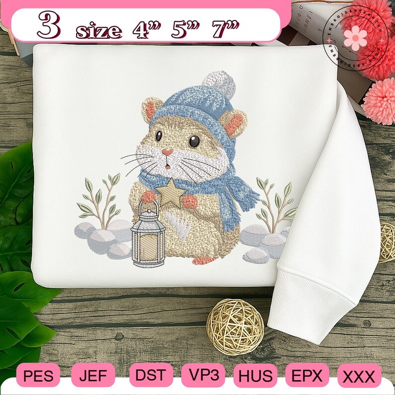 Cute Mouse Embroidery Bundle, Baby Animal Embroidery Design, Nature ...