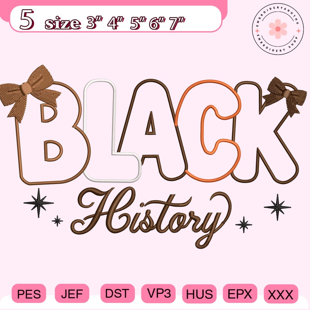 Product of Black History Applique Embroidery File, Celebrate School ...