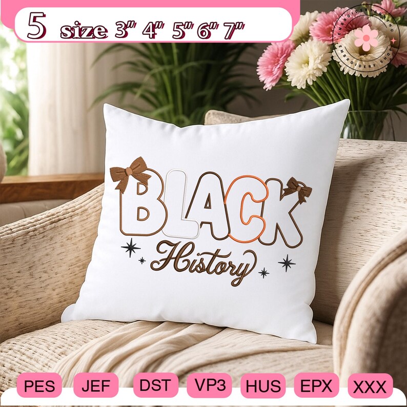 Product of Black History Applique Embroidery File, Celebrate School ...