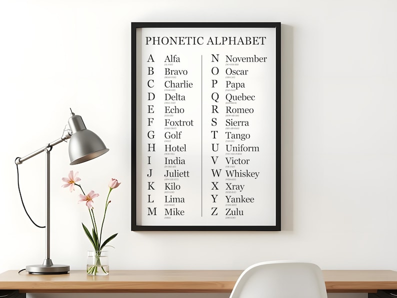 Phonetic Alphabet Poster | NATO Military Alphabet Chart | International ...
