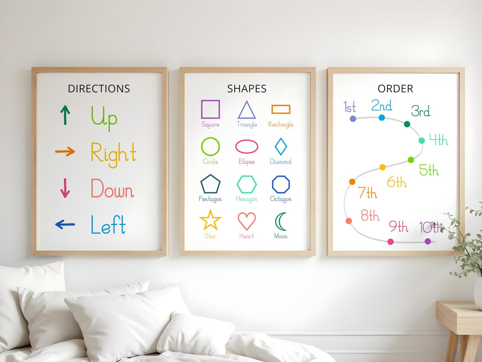 Preschool Learning Poster Bundle – 11 Colorful Printable Charts | ABC ...