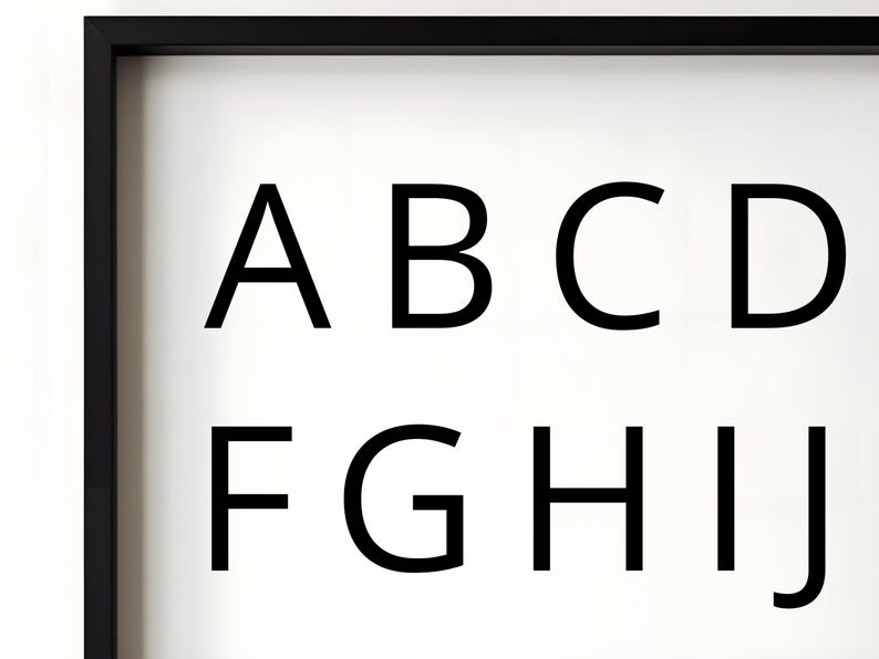 Modern Alphabet Poster | Uppercase ABC Print | Minimalist Black and ...