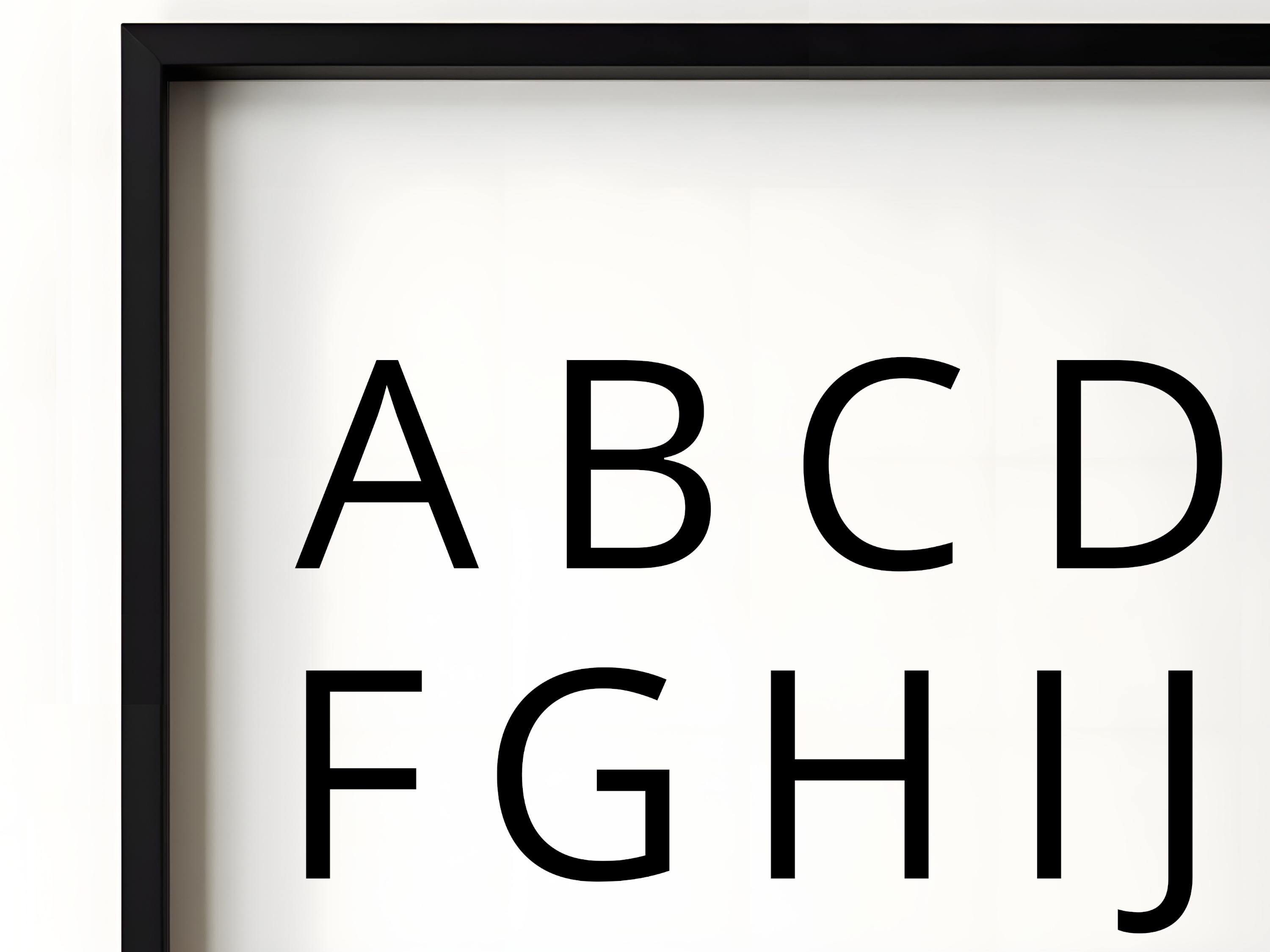 Modern Alphabet Poster | Uppercase ABC Print | Black and White Wall Art ...