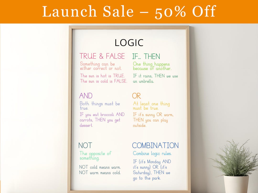 Logic Poster for Kids – Beginner Reasoning Skills & STEM Learning ...