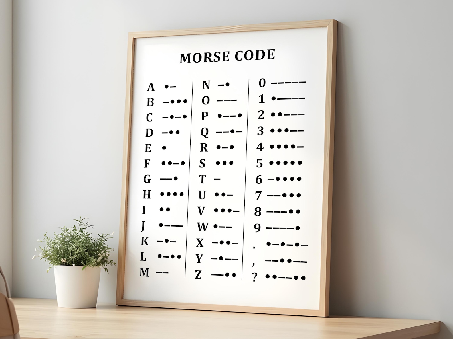 Morse Code Alphabet Poster | Black and White Morse Code Chart ...
