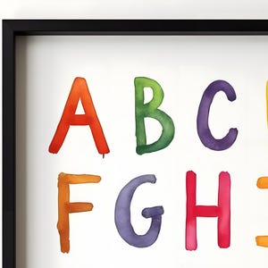 Rainbow Alphabet Poster, Colorful ABC Printable, Kids Educational Wall ...