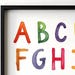 Rainbow Alphabet Poster, Colorful ABC Printable, Kids Educational Wall ...