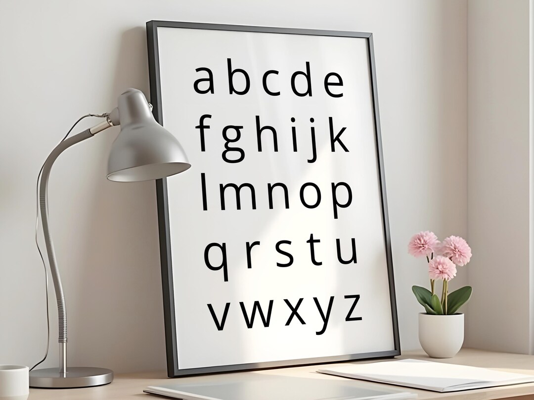 Modern Alphabet Poster | Lowercase ABC Print | Minimalist Black and ...