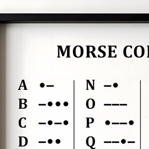 Morse Code Alphabet Poster | Black and White Morse Code Chart ...
