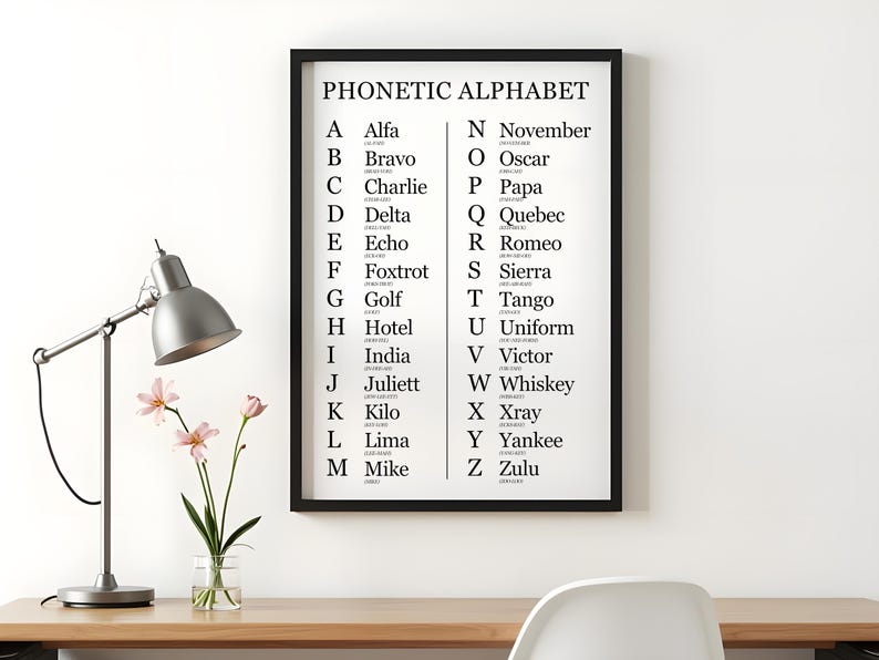 Phonetic Alphabet Poster | NATO Military Alphabet Chart | International ...