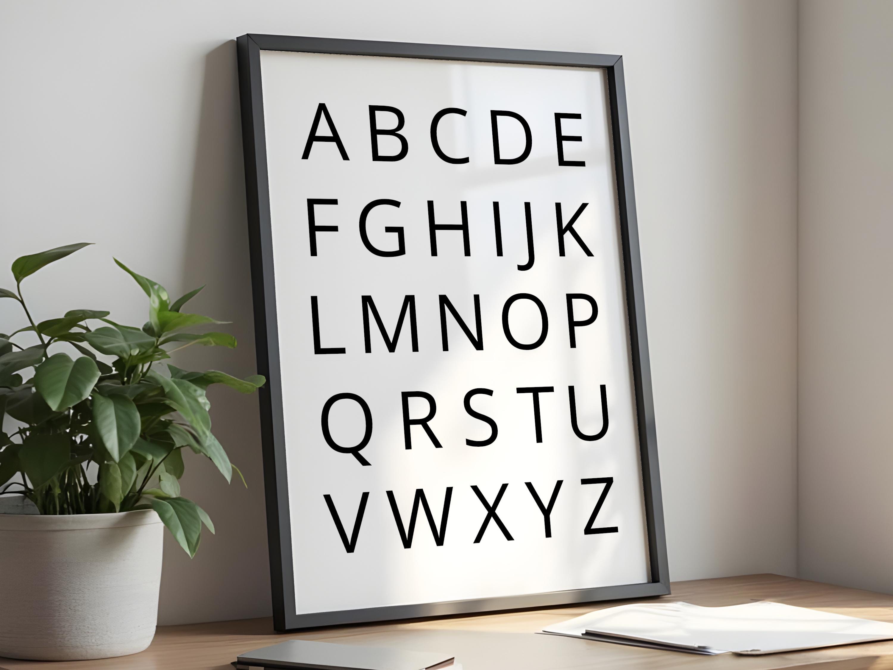Modern Alphabet Poster | Uppercase ABC Print | Minimalist Black and ...