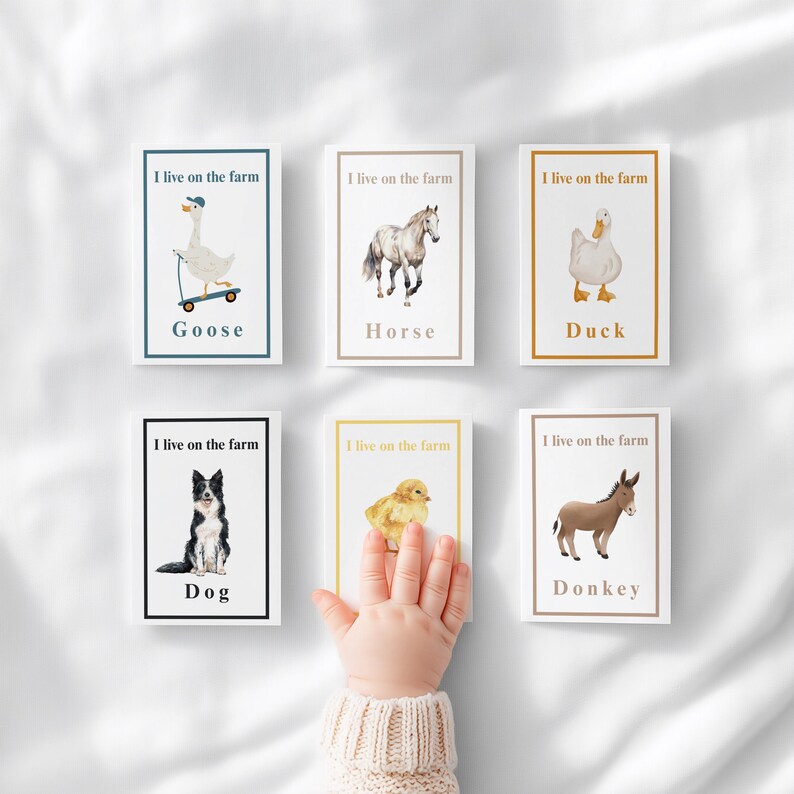 Printable Farm Animal Flash Cards for Kids| 5x7" Digital Download| Set ...