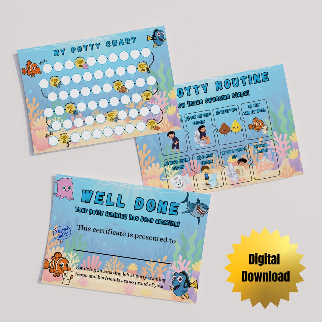Nemo Complete Potty Training Guide Including Colouring in Sheet|instant ...