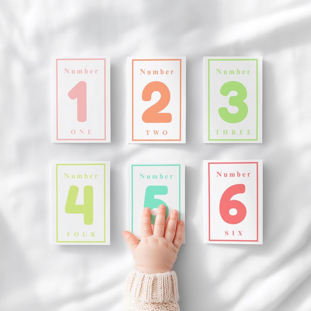 20 Number Flash Cards 1–20 | 5x7” Printable Flashcards for Kids ...