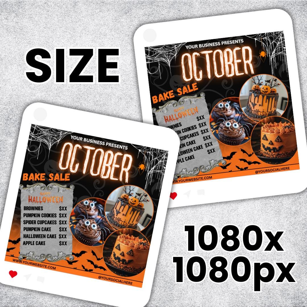 October Bake Sale Flyer, Bakery Flyer, October Sweet Treats Flyer ...