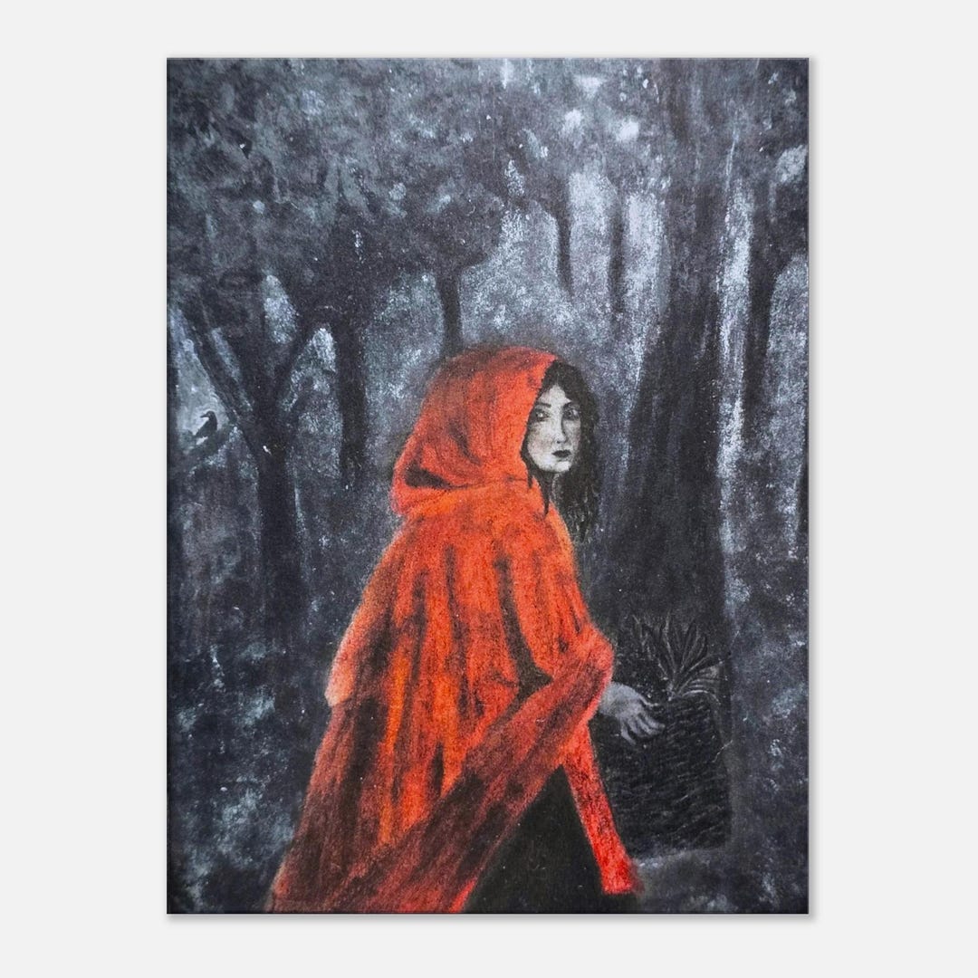 Prophecy in Red-life Drawing in Charcoal & Pastel - Etsy