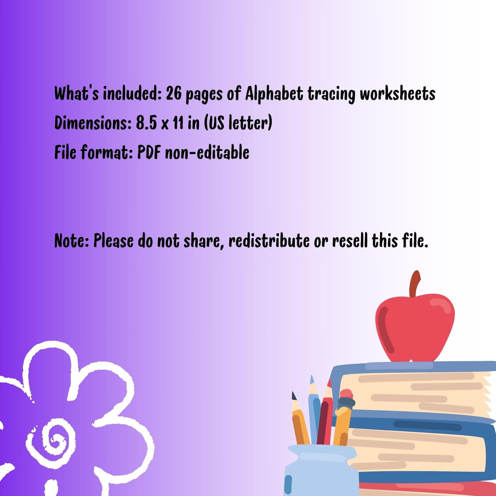 Alphabet Tracing Worksheet | Kids Handwriting Practice (PDF Pattern) - Etsy