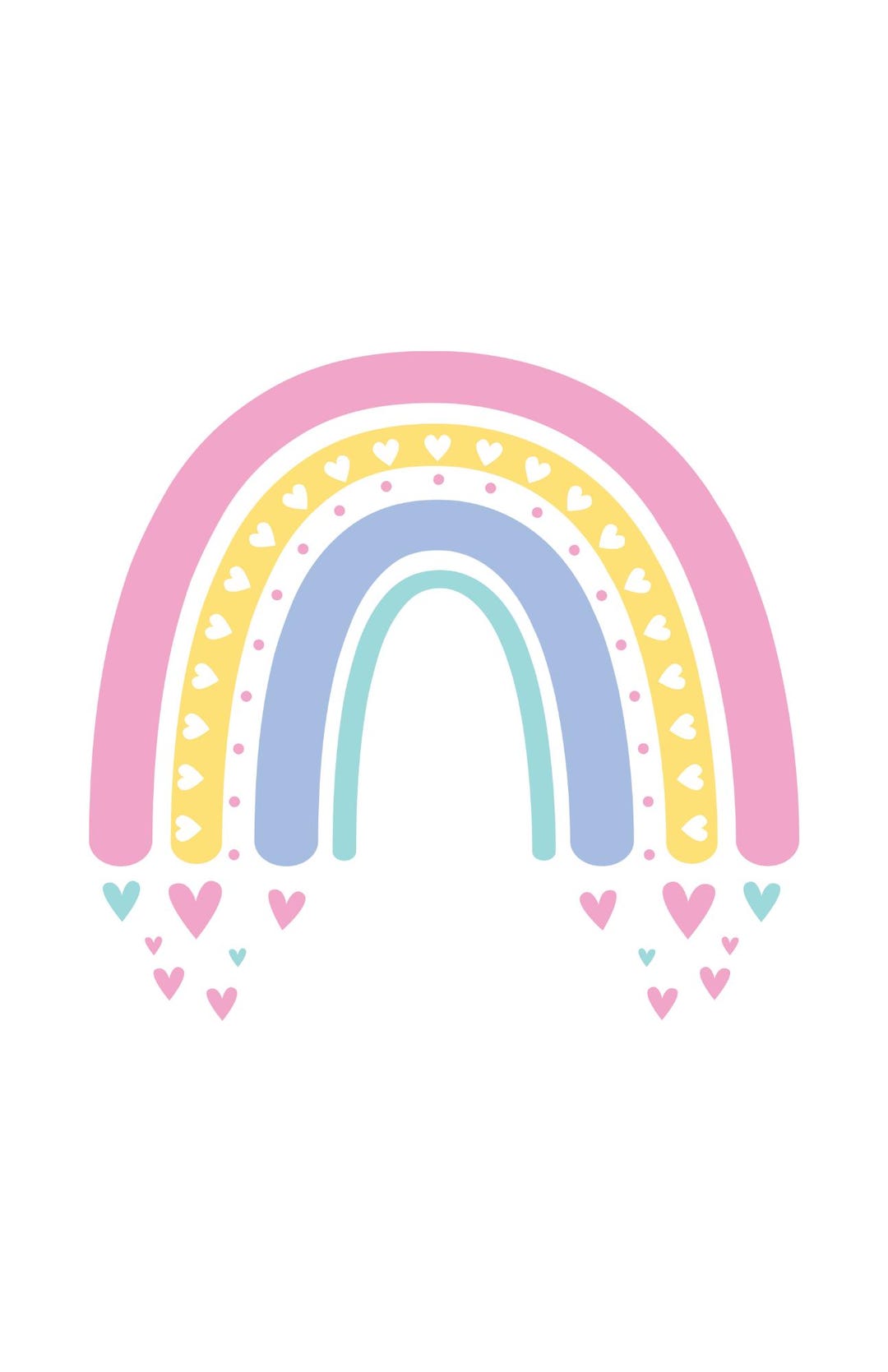 Pale Pink Rainbow Digital Print - Minimalist Boho Wall Art - Nursery ...