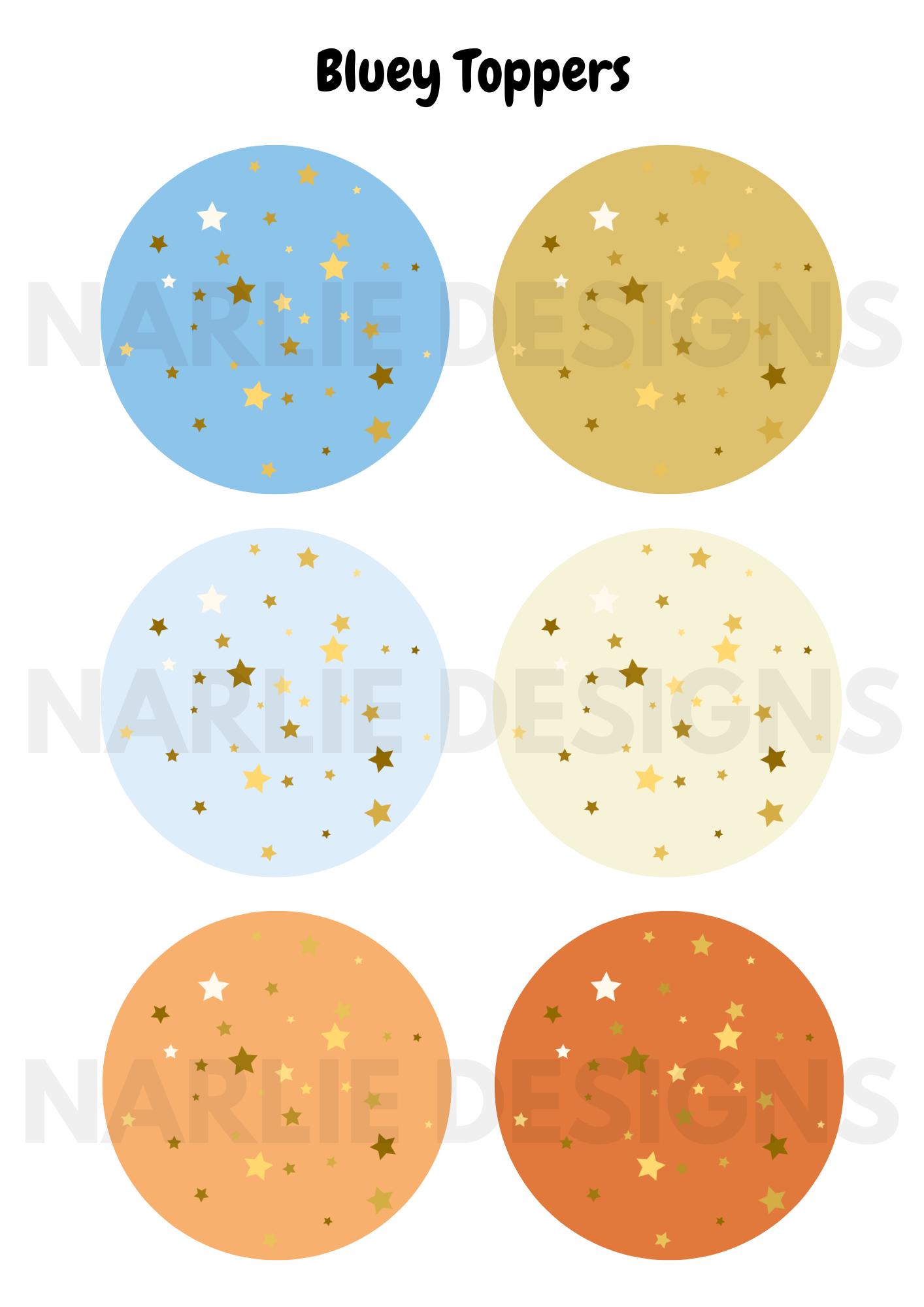 PRINTABLE Bluey Cake Toppers, Cartoon Party Cupcake Toppers, Kid's ...