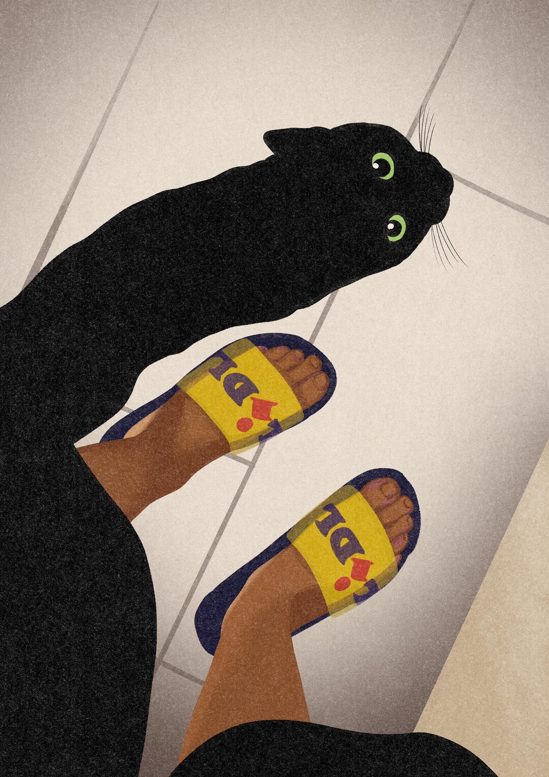 Cat and Flip Flops - Cat Lover Poster - Etsy