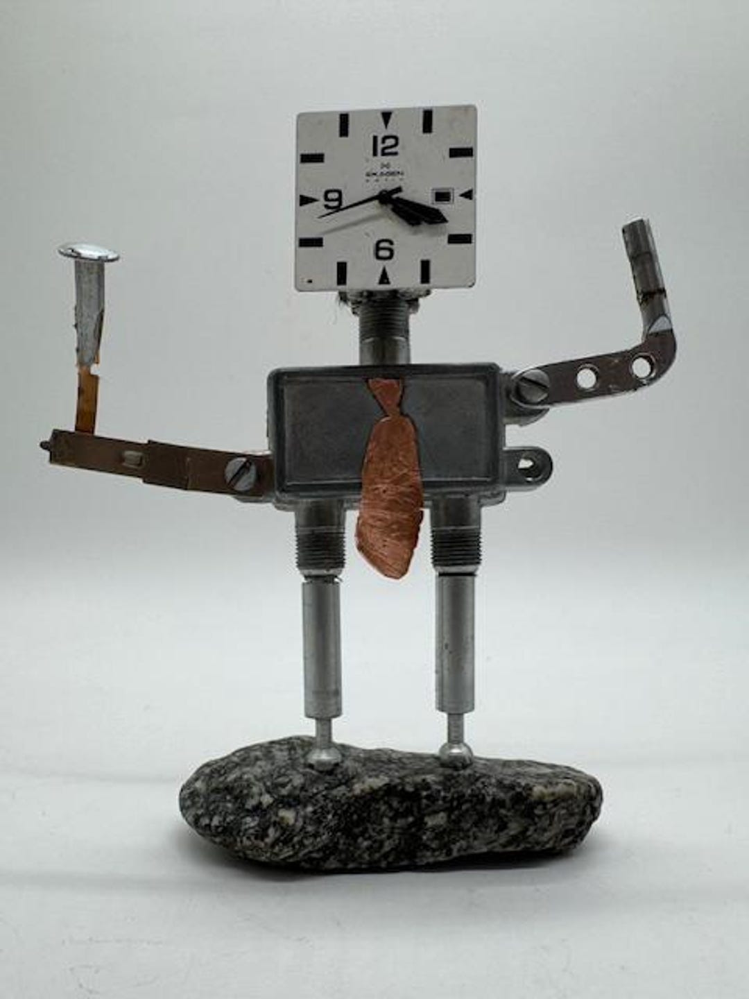 The Clock Man, Art Sculpture, Clock Faced Sculpture, Unique Art - Etsy