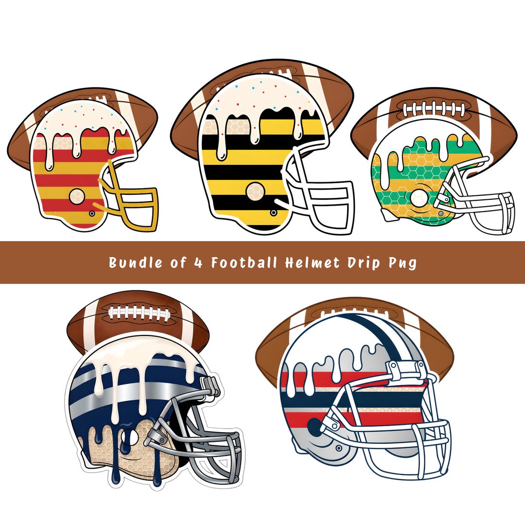 5 Football Helmet Drip Png , Highschool Football Ice Cream Sublimation ...