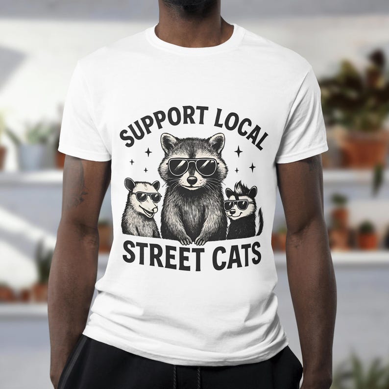 Support Local Street Cats PNG: Funny Raccoon & Skunk Designs (digital ...