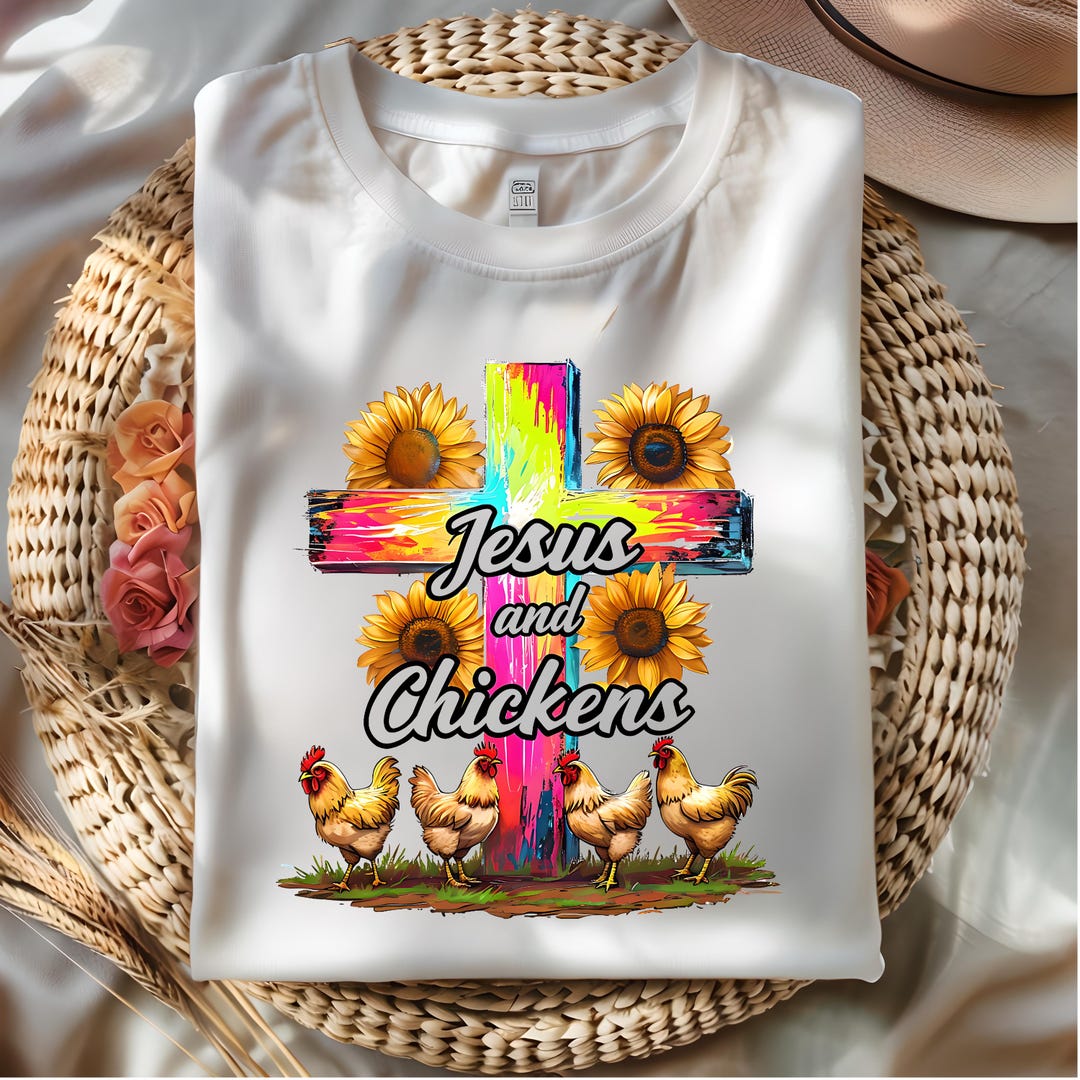 Jesus and Chickens Pngs: Christian Country Girl Design (digital ...