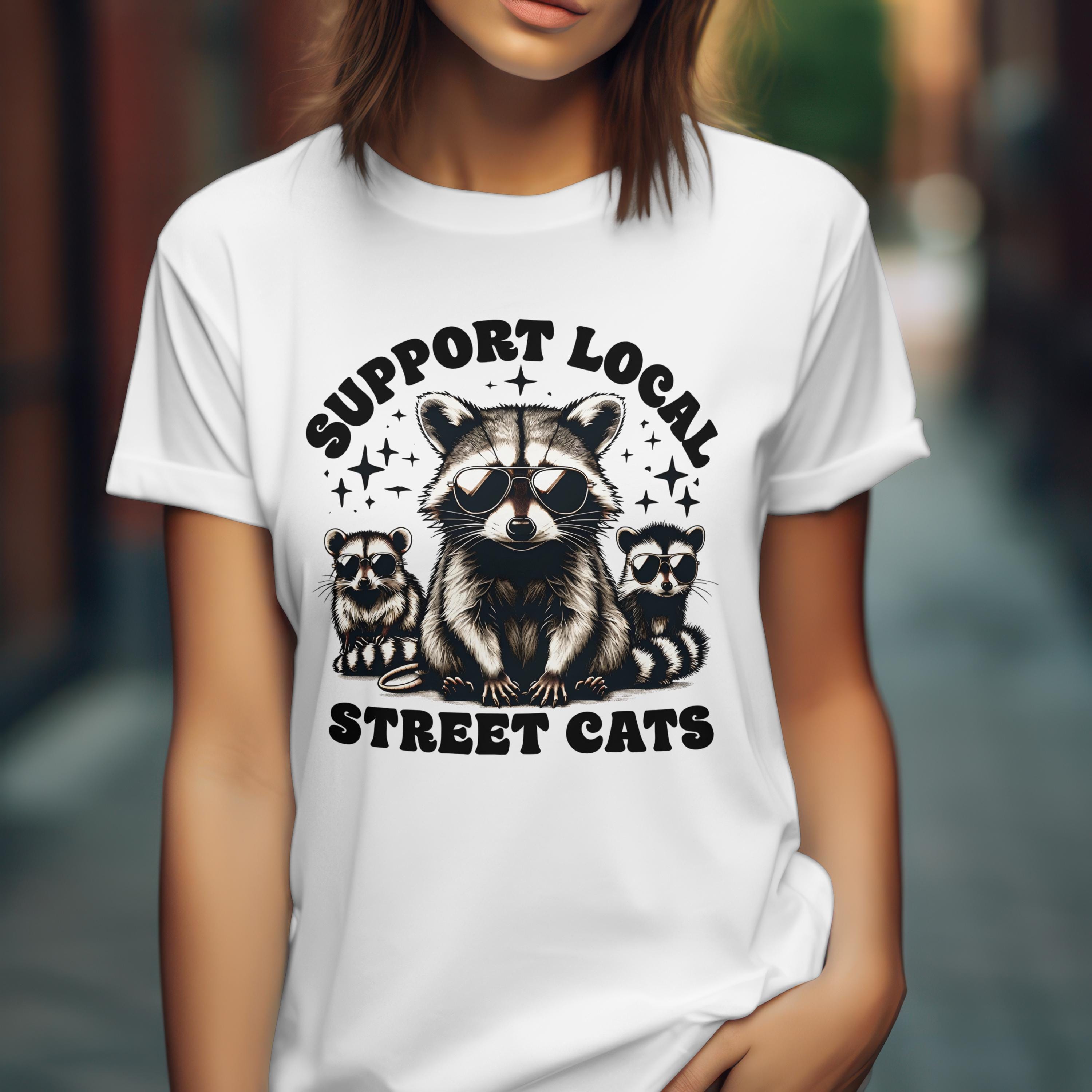 Support Local Street Cats PNG: Funny Raccoon & Skunk Designs, Racoon ...
