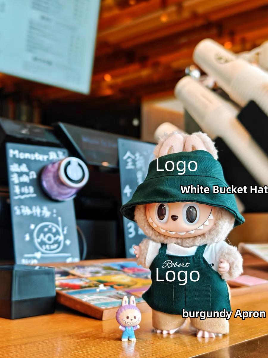 Labubu Clothes Customized Apron With Bucket Hat Outfit Set| Handmade ...
