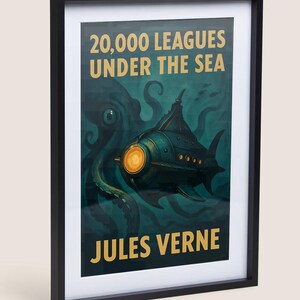 20,000 Leagues Under the Sea Poster | Jules Verne Nautical Steampunk ...