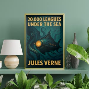 20,000 Leagues Under the Sea Poster | Jules Verne Nautical Steampunk ...