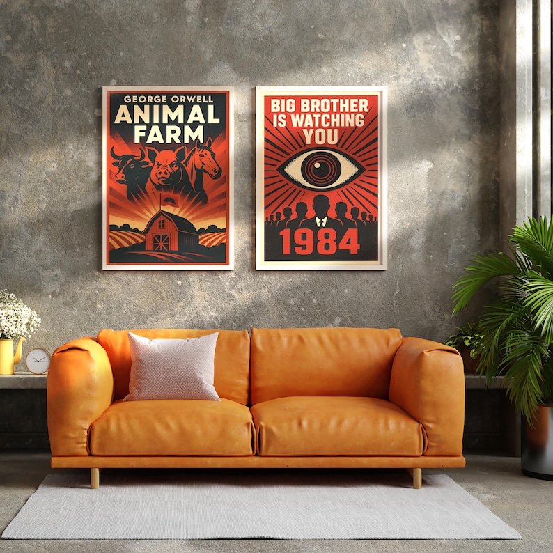 Animal Farm Vintage Propaganda Poster: George Orwell Political Art ...