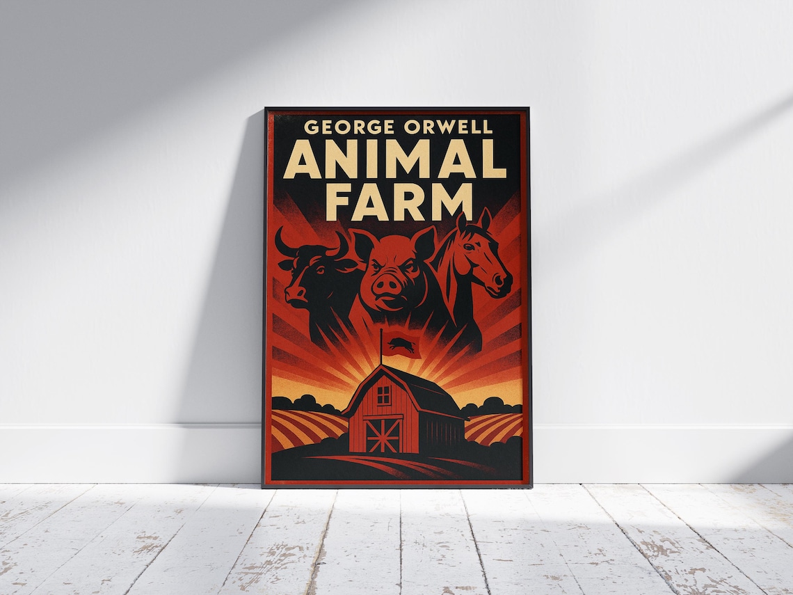 Animal Farm Vintage Propaganda Poster: George Orwell Political Art ...