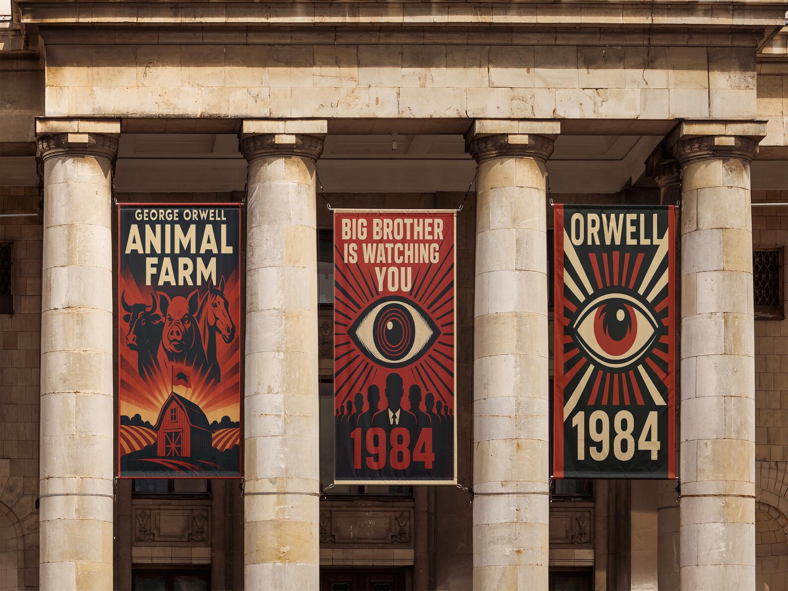 Animal Farm Vintage Propaganda Poster: George Orwell Political Art ...