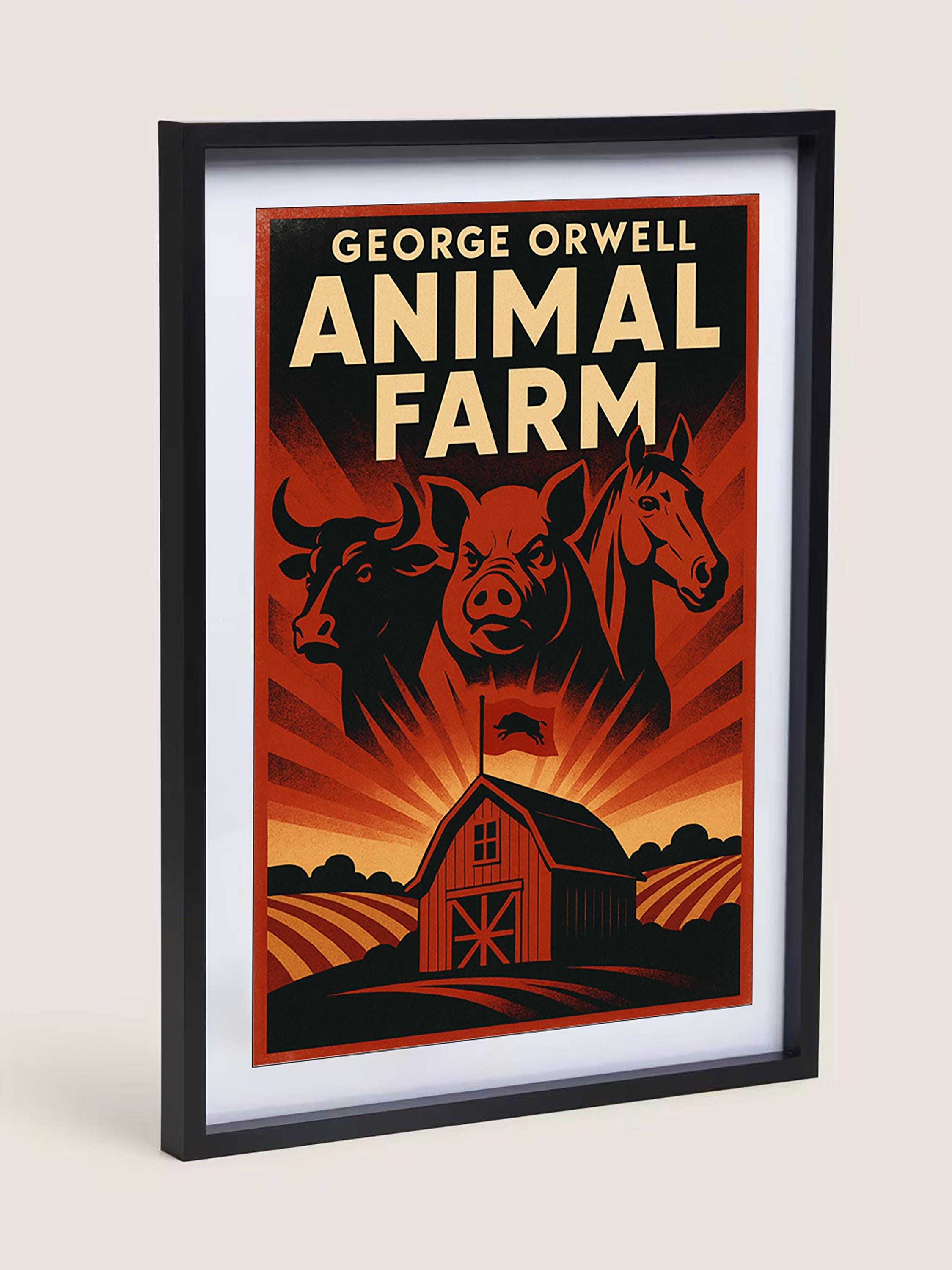 Animal Farm Vintage Propaganda Poster: George Orwell Political Art ...