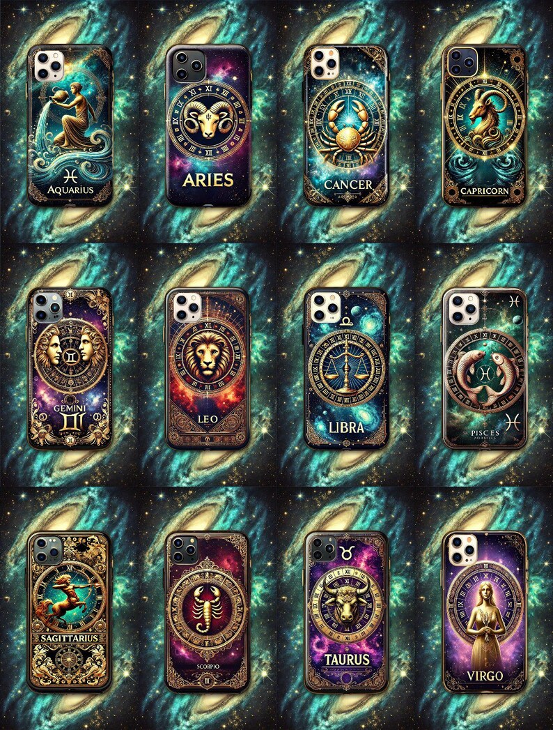 Zodiac Phone Case for iPhone & Samsung – Astrology Star Sign Cover ...