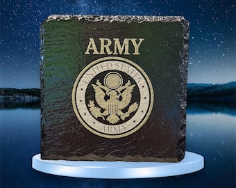 USMC Slate Coaster Drink Mat Service Gift for Marine Corps Veteran ...