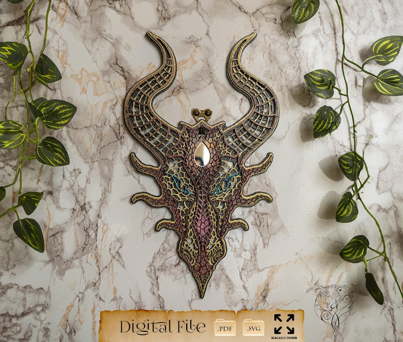 Laser Cut SVG File Dragon Head Multilayer Mandala Wall Art - Etsy