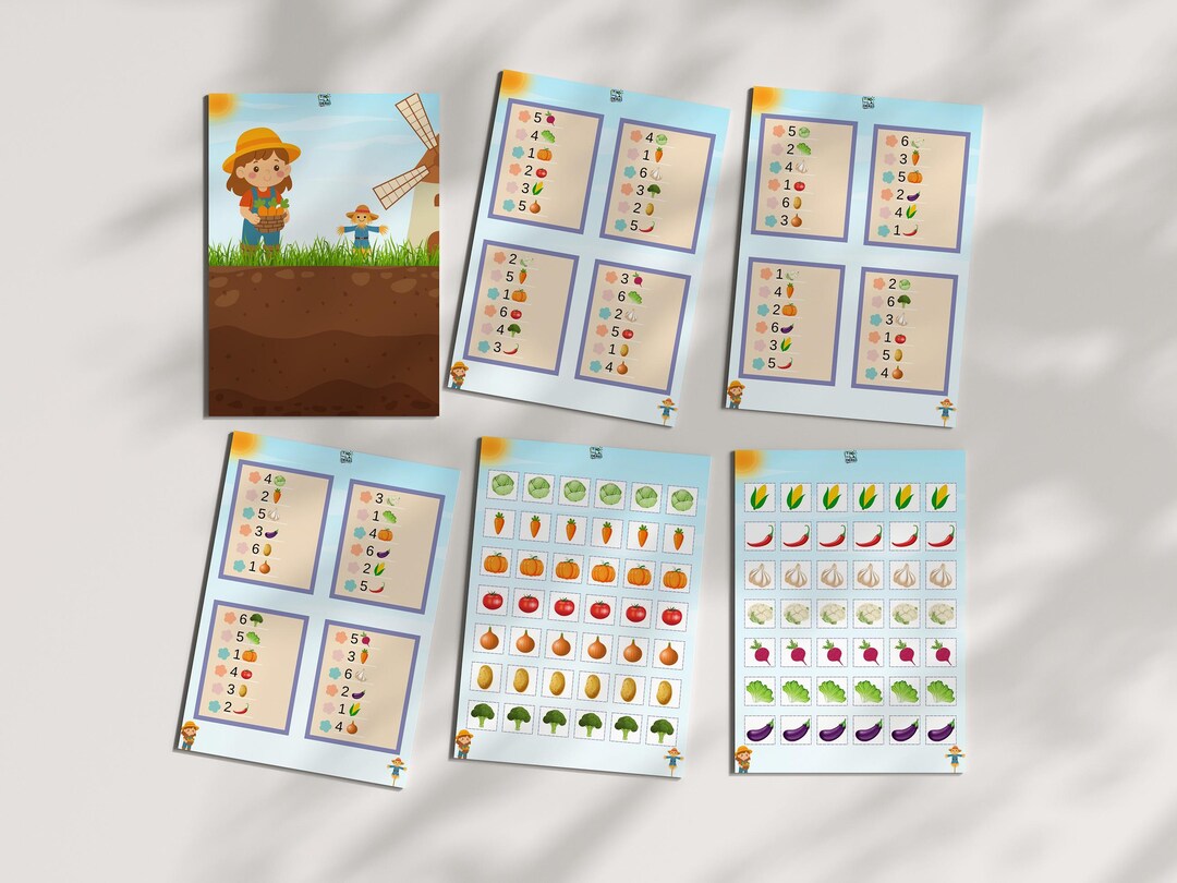 Printable Vegetable Counting Game: Garden Math Activity (digital ...