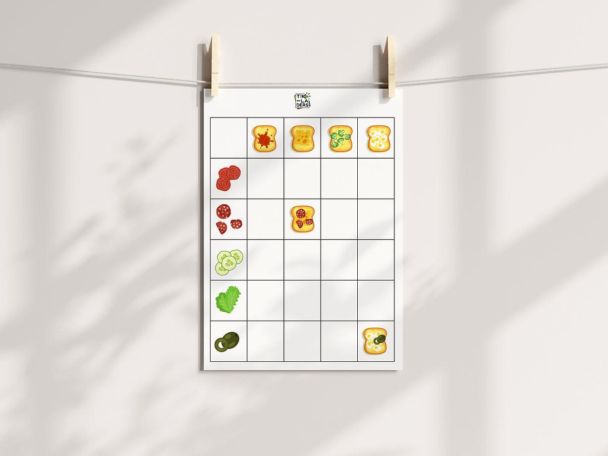 Printable Sandwich Grid Game | Match Ingredients by Row & Column Clues ...
