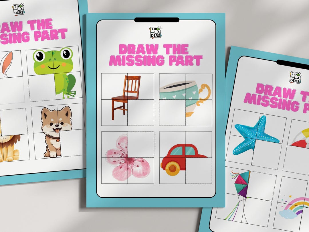 Visual Completion Game – Printable Missing Parts Activity for Kids - Etsy