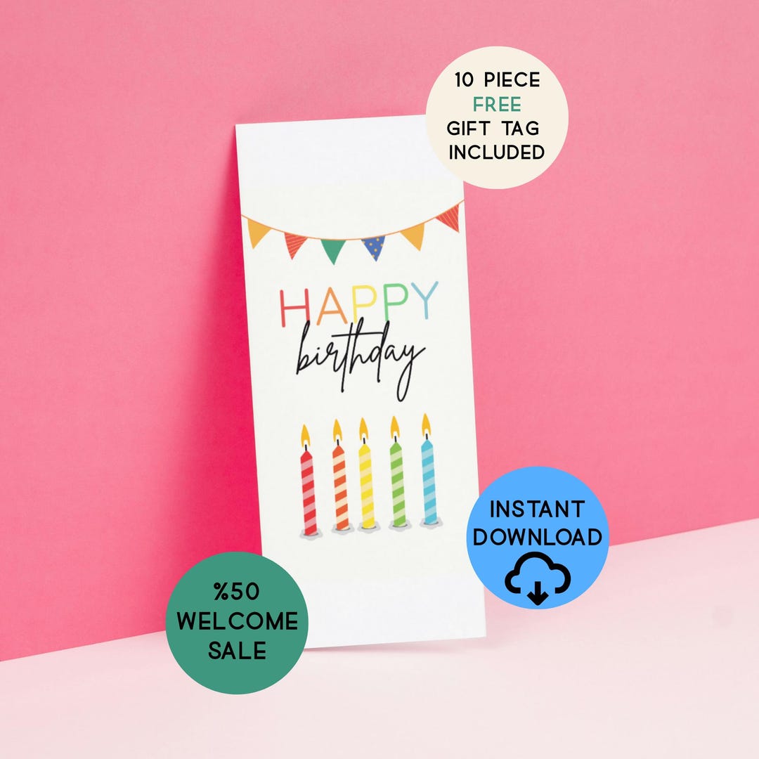 20 Piece Colorful Birthday Gift Tags | Fun Digital Gift Tags | Instant ...