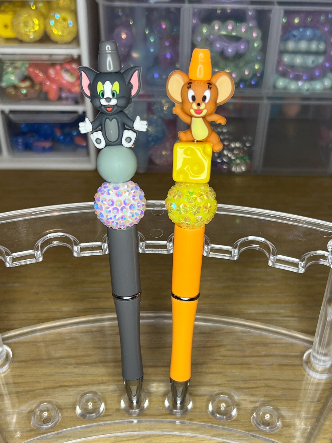 Tom and Jerry Pens | Tom and Jerry Beaded Pens | Beaded Pens - Etsy