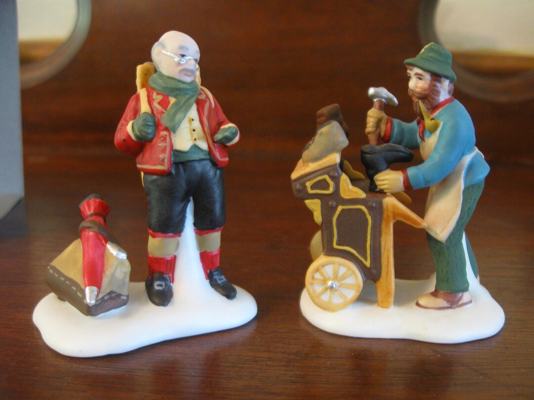 Vintage Cobbler and Clock Pedddler Heritage Village Collection ...