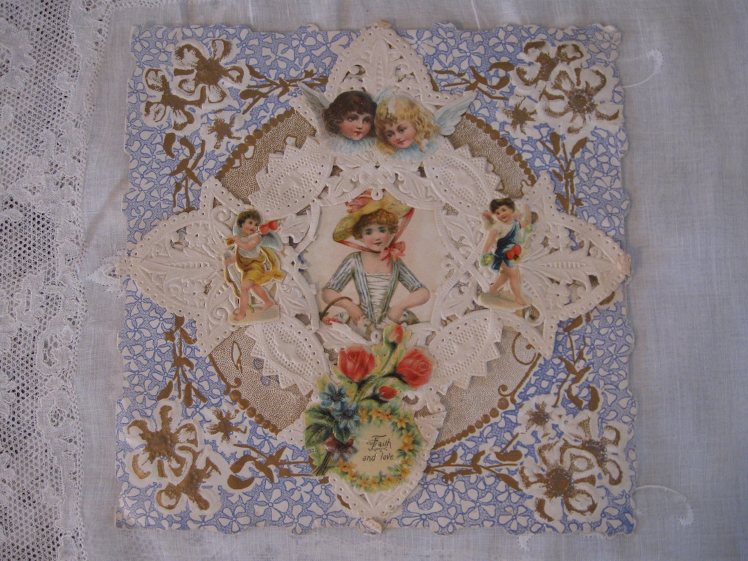 Antique Victorian Embossed W/ Paper Lace & Die Cuts 6 1/2 X 6 - Etsy