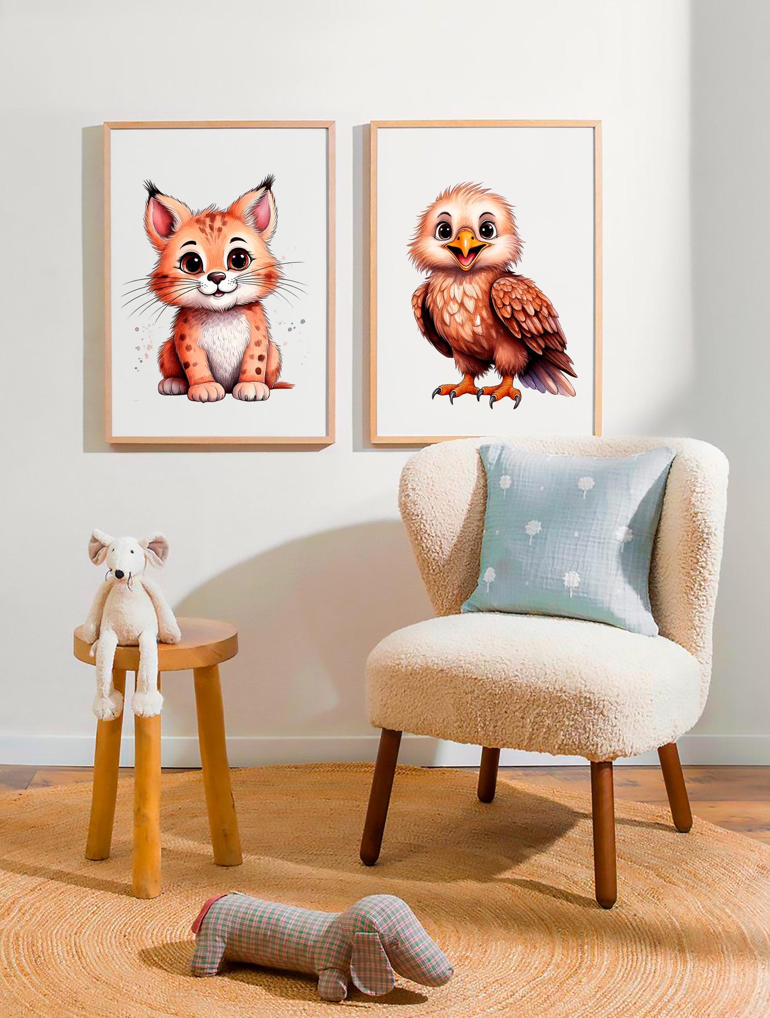 Watercolor Forest Animals - 45 PNG Clipart Pack. Cute Baby Animals ...