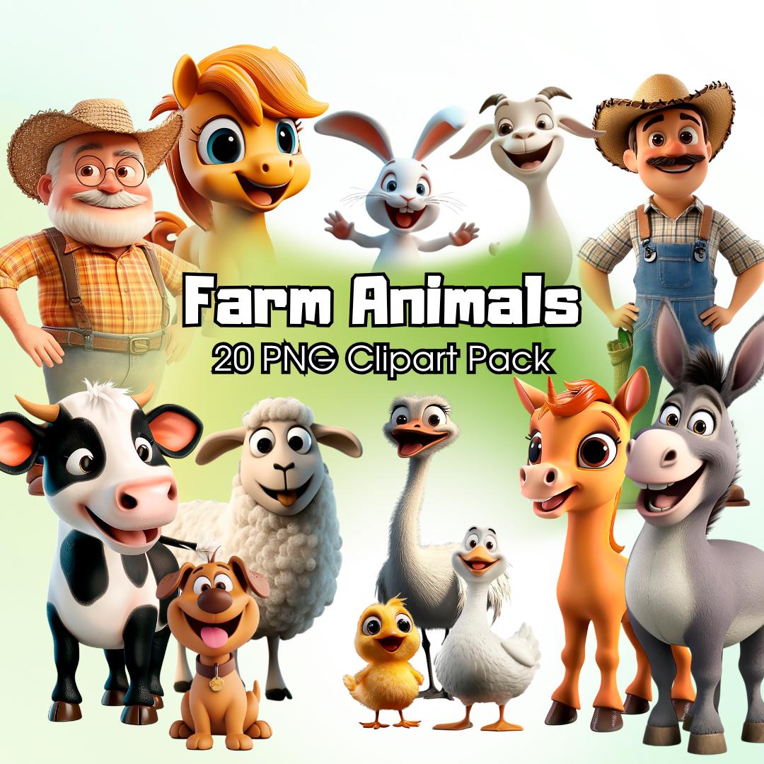 Farm Animals - 20PNG Clipart Pack - Etsy