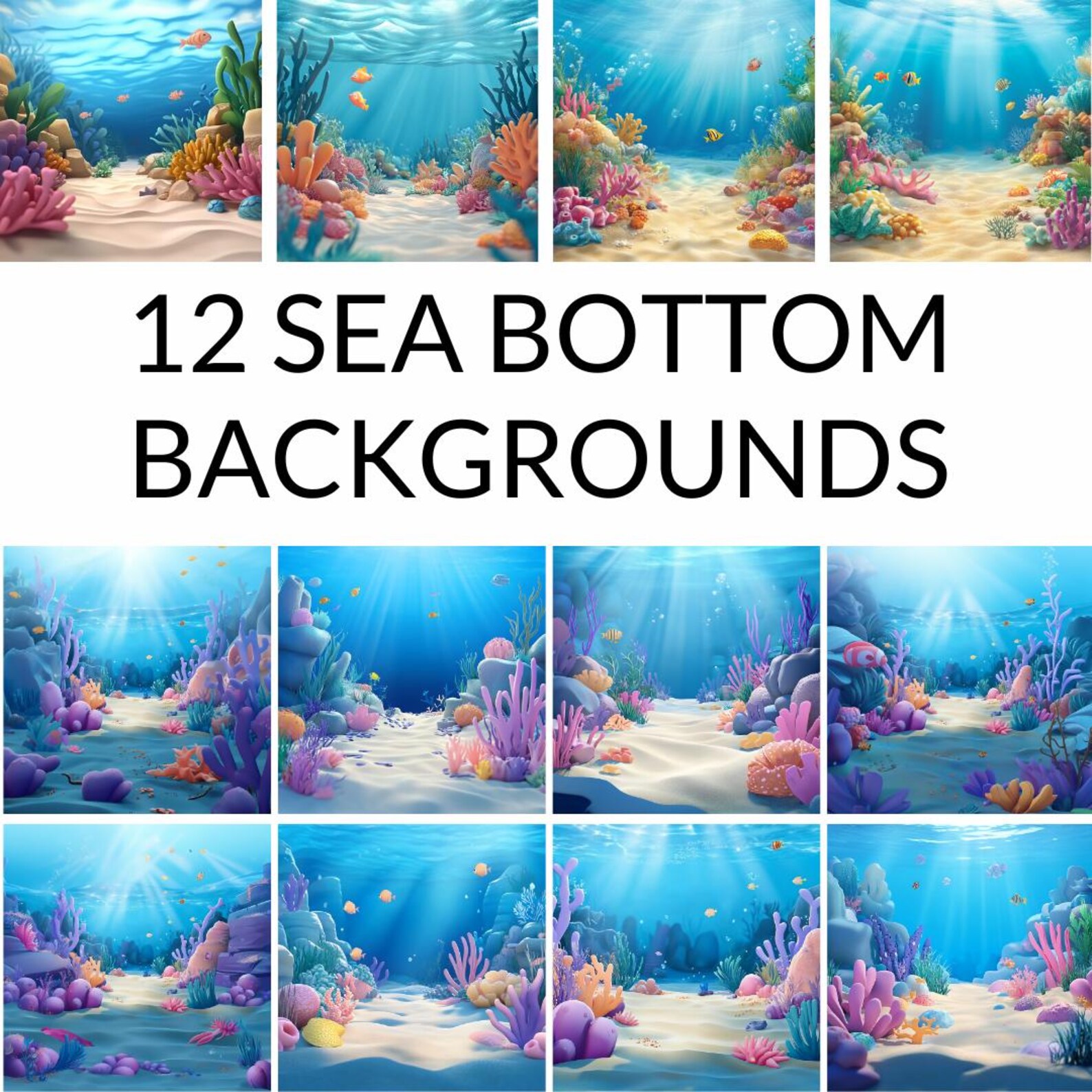 Ocean Clipart & Backgrounds Pack - Etsy